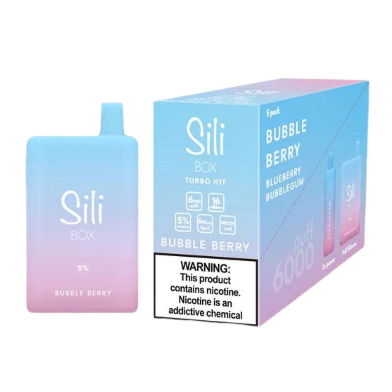 Sili Box Disposable Turbo Hit 6000 Puffs - Bubble Berry | Sili Box ...
